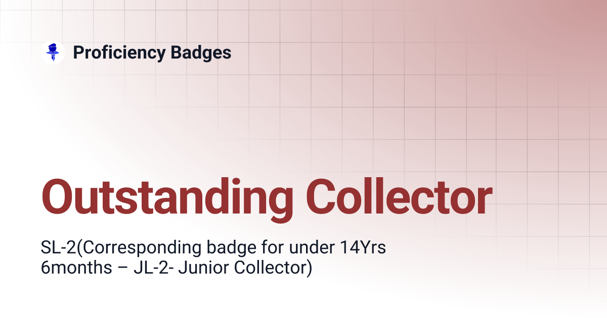 Outstanding Collector | Senior Scouts | Proficiency Badges