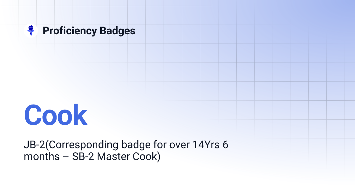 Cook | Proficiency Badges