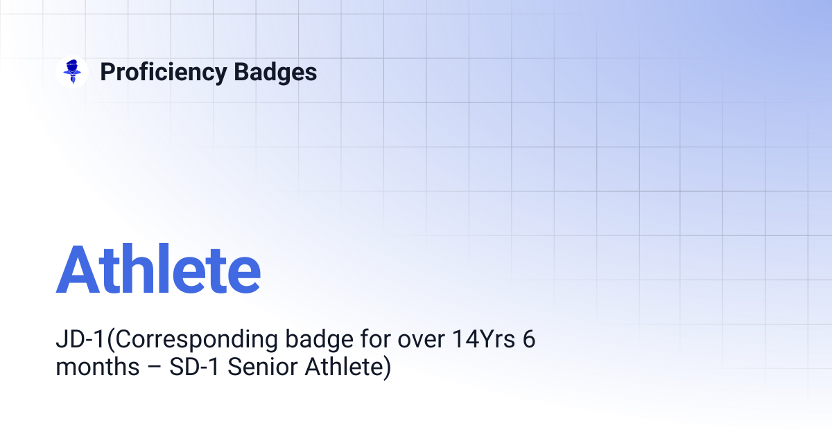 Athlete | Proficiency Badges