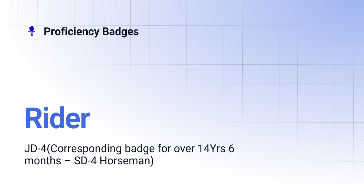 Rider | Proficiency Badges