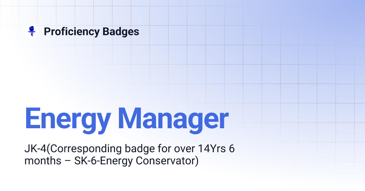Energy Manager | Proficiency Badges